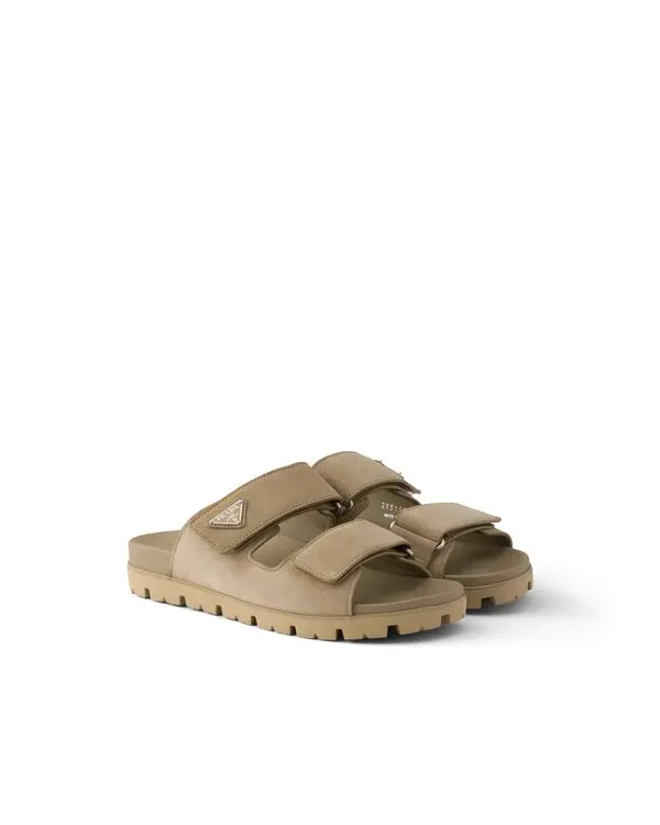 Prada Suede Band Sandals - Neutral