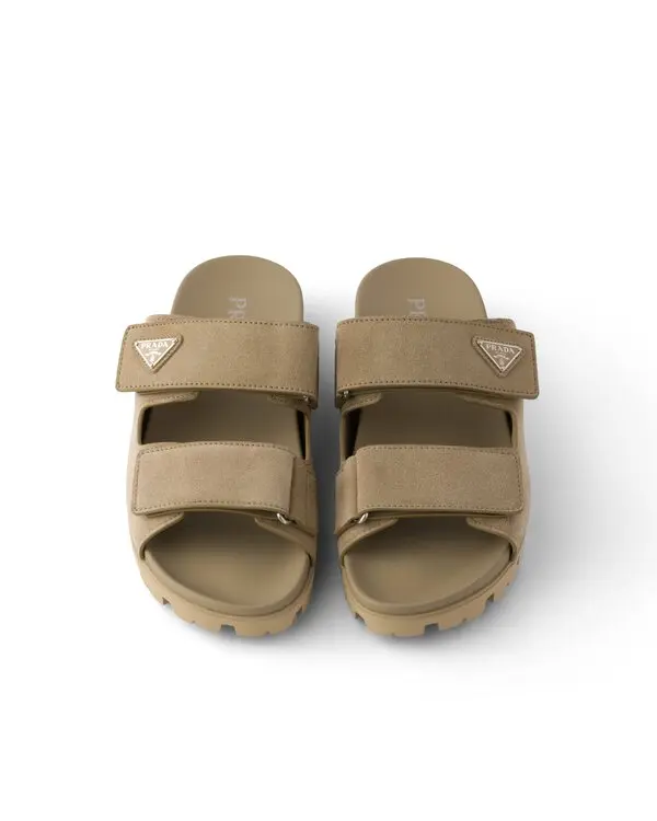 Prada Suede Band Sandals - Neutral
