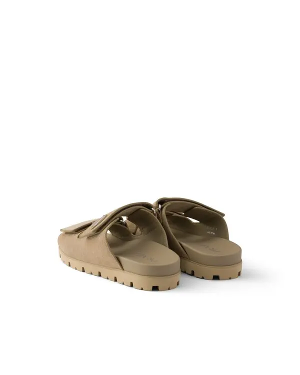 Prada Suede Band Sandals - Neutral