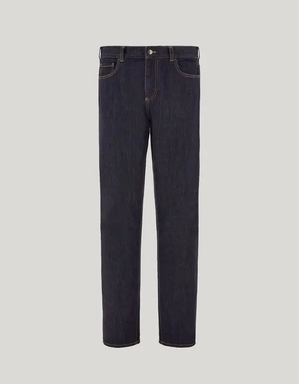 Canali Five-pocket Slim-fit Stretch Denim Pants - Blue