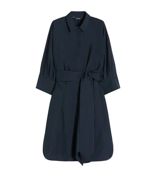 Max Mara Cotton Belted Midi Shirt Dress