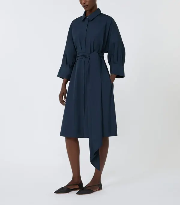Max Mara Cotton Belted Midi Shirt Dress