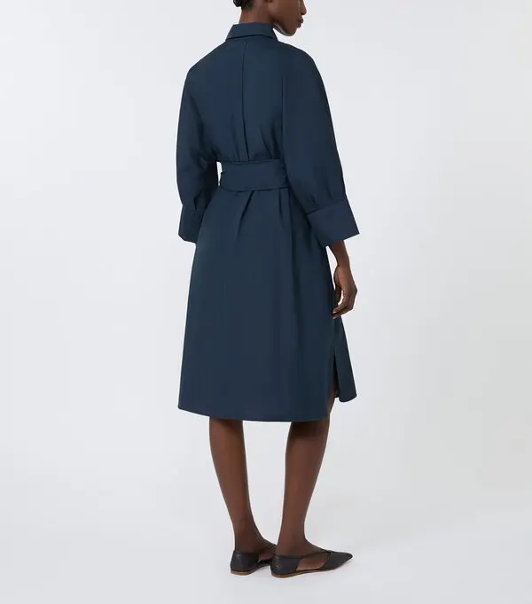 Max Mara Cotton Belted Midi Shirt Dress