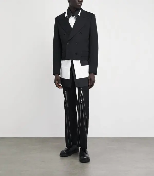 Comme Des Garçons Wool Double-breasted Blazer