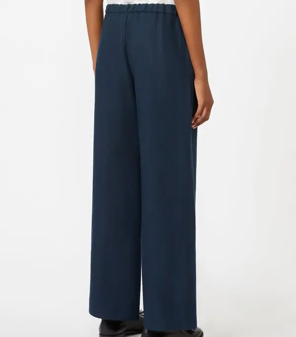 Max Mara Linen Drawstring Trousers - Blue