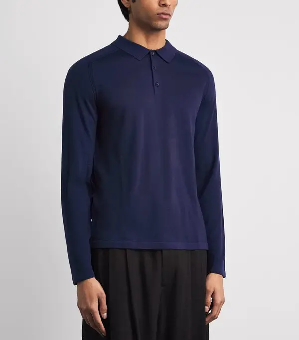 Falke Wool Long-sleeve Polo Shirt