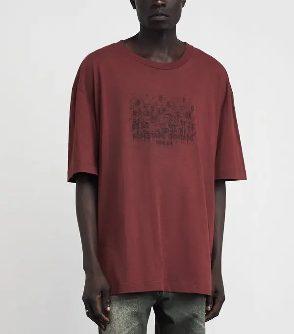 MAISON MARGIELA Cotton Numeric T-shirt - Red