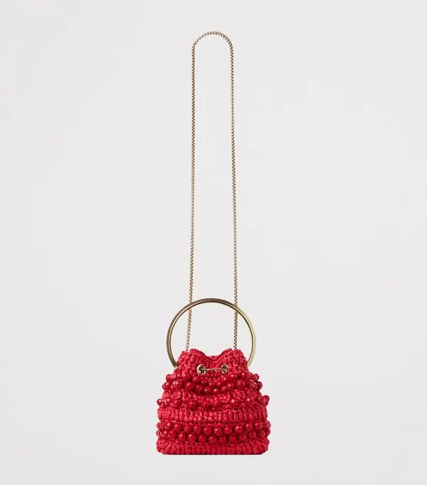 JIMMY CHOO Bon Bon Raffia Top-handle Bag