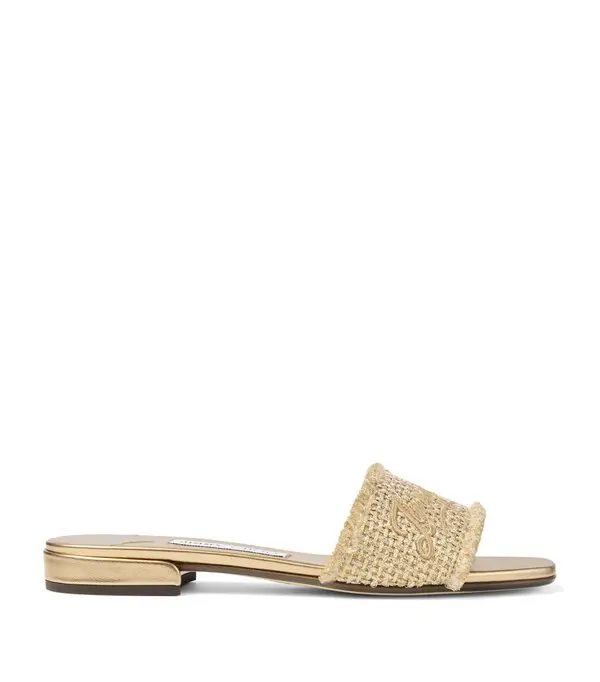 JIMMY CHOO Joa Flat Slides - Gold