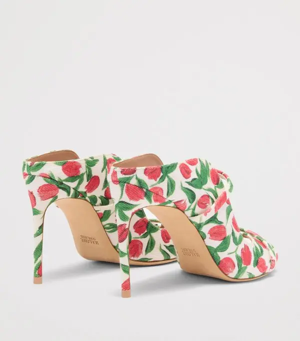 MALONE SOULIERS Canvas Floral Print Noah Heeled Sandals - Red