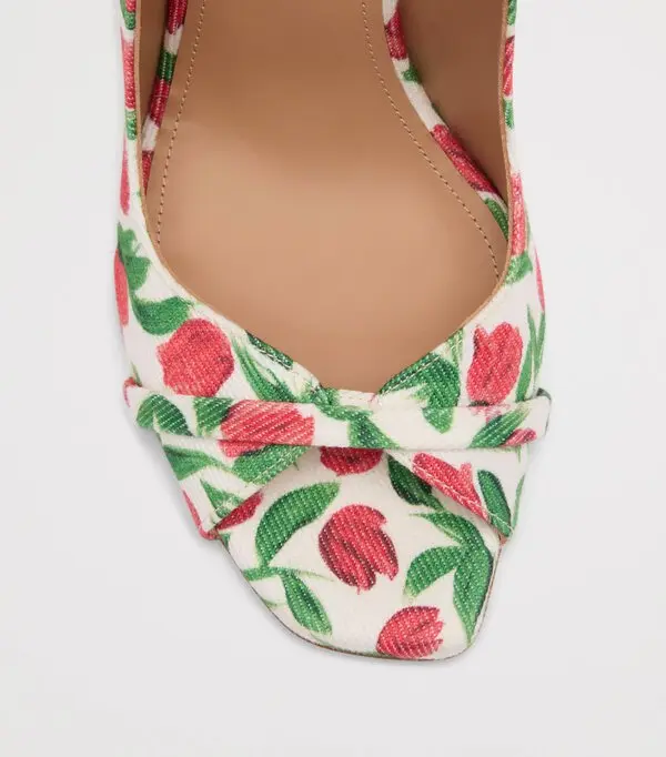 MALONE SOULIERS Canvas Floral Print Noah Heeled Sandals - Red
