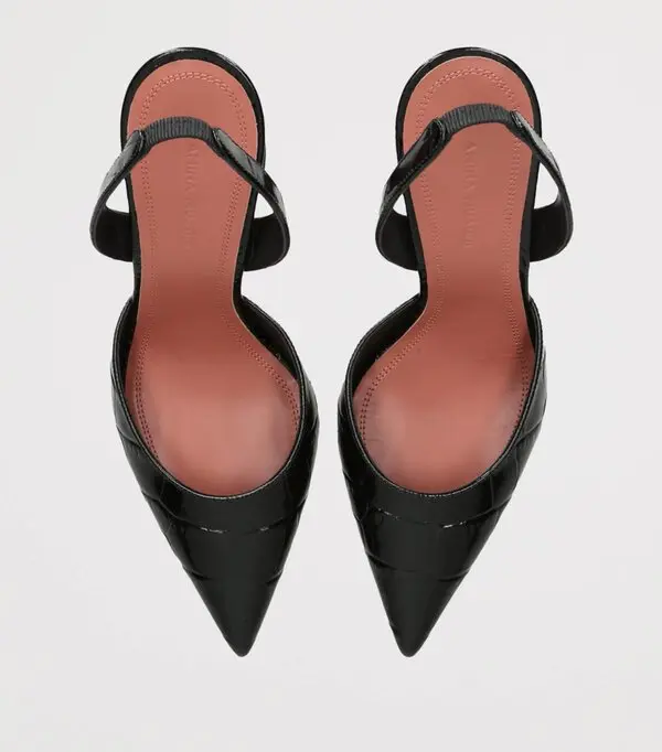Amina Muaddi Holli 95 Slingback Heels - Black