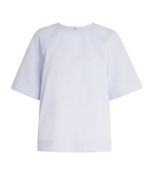 Max Mara Cotton Textured T-shirt - Blue