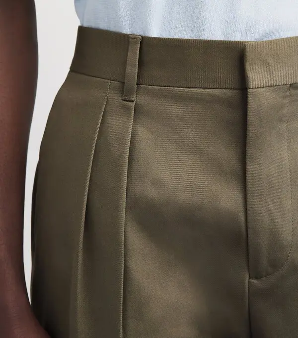 Paul Smith Cotton-blend Pleated Wide-leg Trousers - Grey