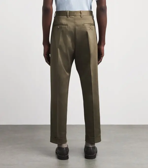 Paul Smith Cotton-blend Pleated Wide-leg Trousers - Grey