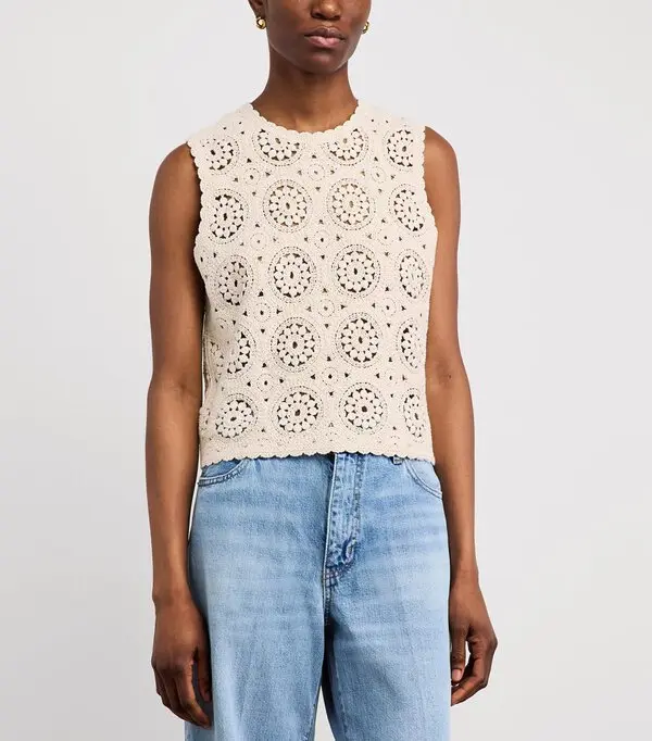 FRAME Crochet Tank Top - Beige