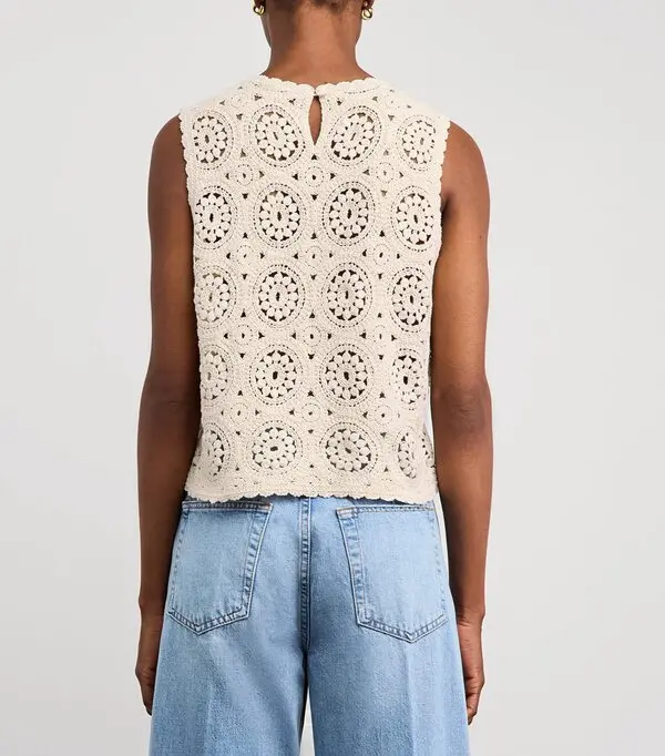 FRAME Crochet Tank Top - Beige