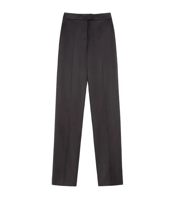 Valentino Garavani Stretch-silk Pleated Trousers - Black