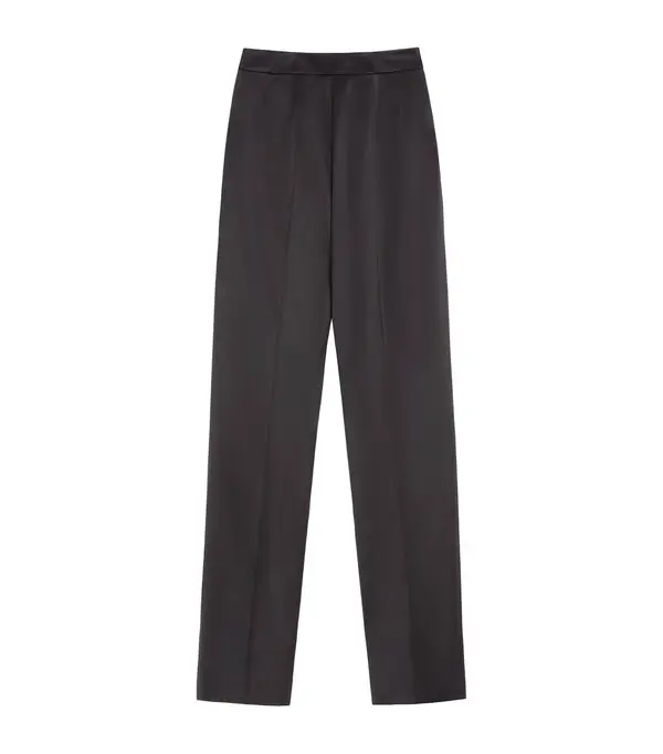 Valentino Garavani Stretch-silk Pleated Trousers - Black