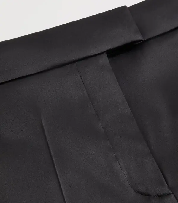 Valentino Garavani Stretch-silk Pleated Trousers - Black