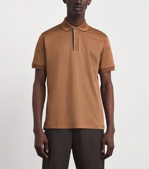 Paul Smith Cotton Artist Stripe Polo Shirt - Brown