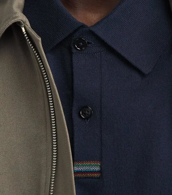 Paul Smith Cotton Artist Stripe Polo Shirt - Blue