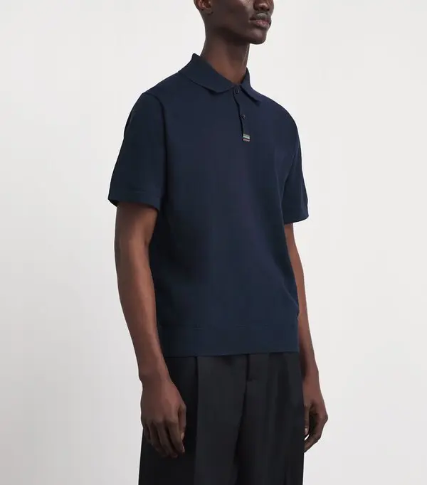 Paul Smith Cotton Artist Stripe Polo Shirt - Blue