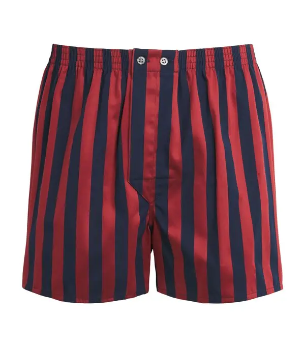 Derek Rose Cotton Stripe Boxer Shorts - Navy