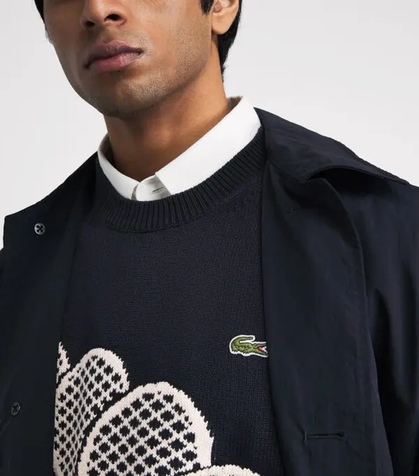 Lacoste Cotton Racket Jacquard Sweater Vest