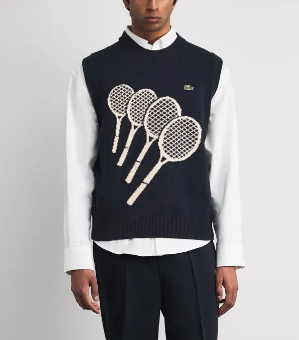 Lacoste Cotton Racket Jacquard Sweater Vest