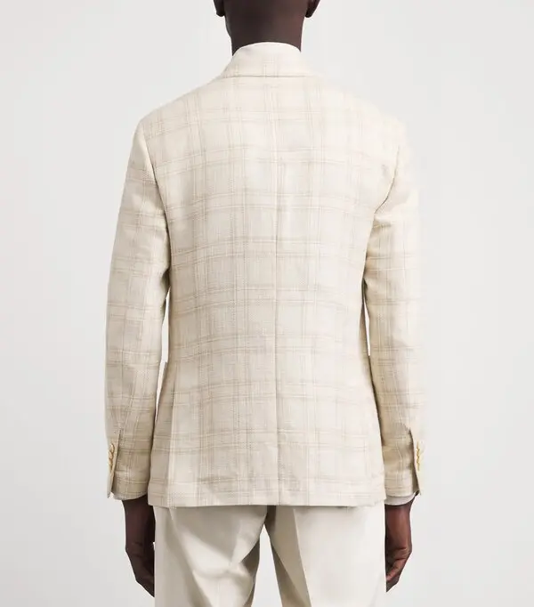 LARDINI Wool Check Blazer - Ivory