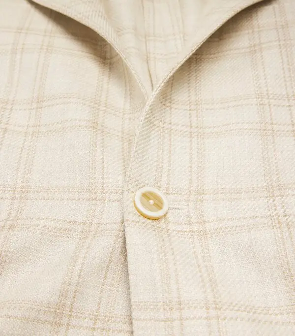 LARDINI Wool Check Blazer - Ivory