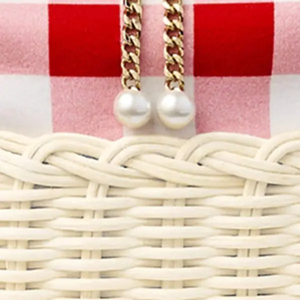 JIMMY CHOO Canvas And Raffia Top-handle Bag