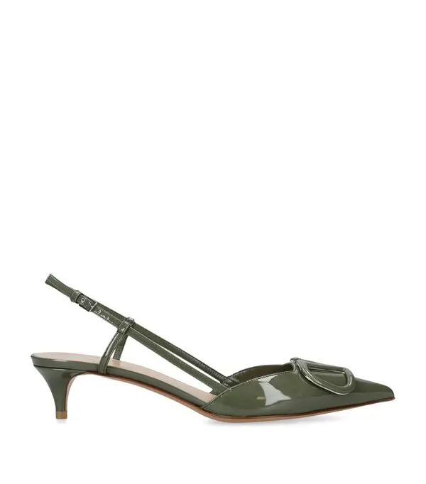 Valentino Garavani Vlogo Slingback Pumps - Grey