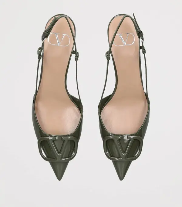 Valentino Garavani Vlogo Slingback Pumps - Grey