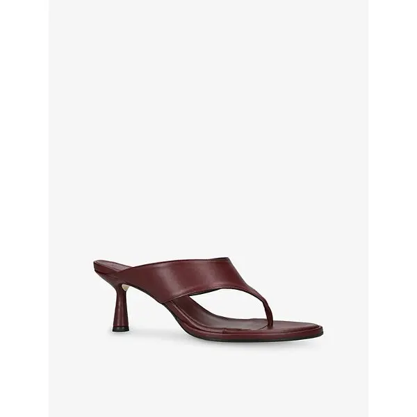 AeydĒ Olenna Heeled Leather Sandals - Wine