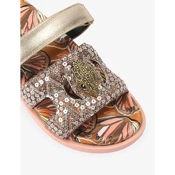 Kurt Geiger Eagle Embellished Faux-leather Sandals - Brown/oth