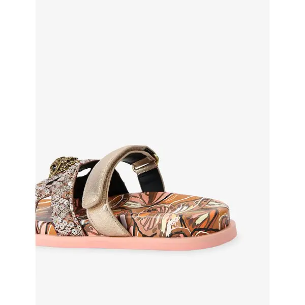 Kurt Geiger Eagle Embellished Faux-leather Sandals - Brown/oth