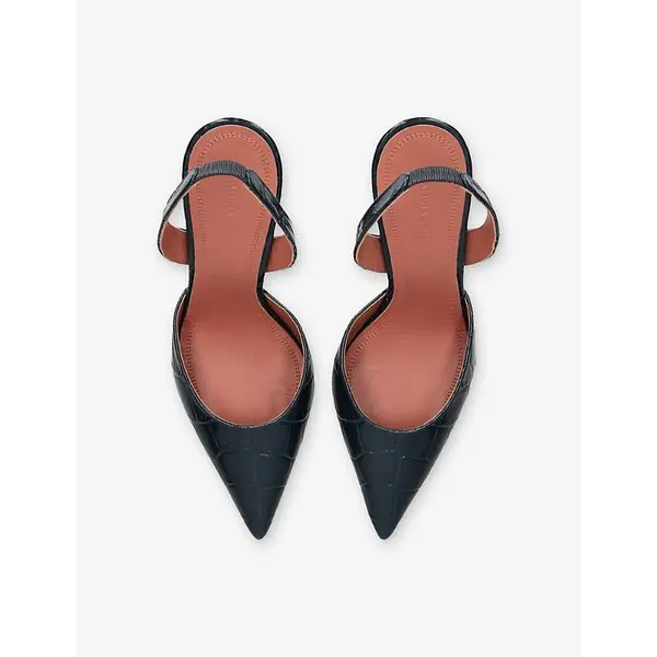 Amina Muaddi Holli 95 Slingback Leather Courts