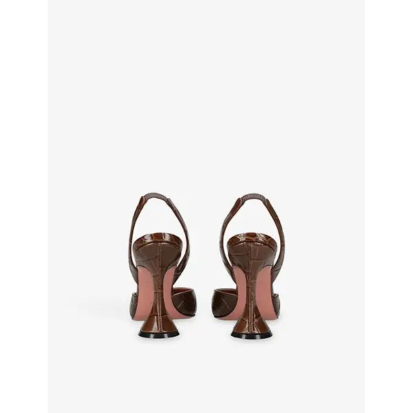 Amina Muaddi Holli Slingback 95 Leather Heeled Courts