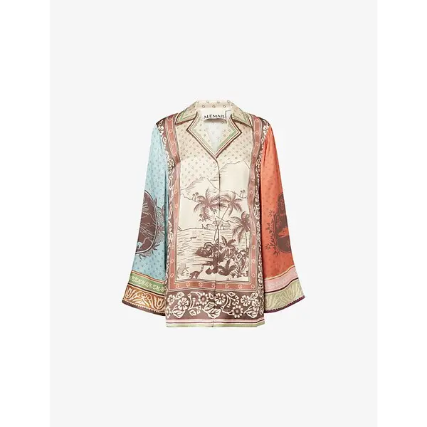 ALEMAIS Alberta Printed Silk Shirt
