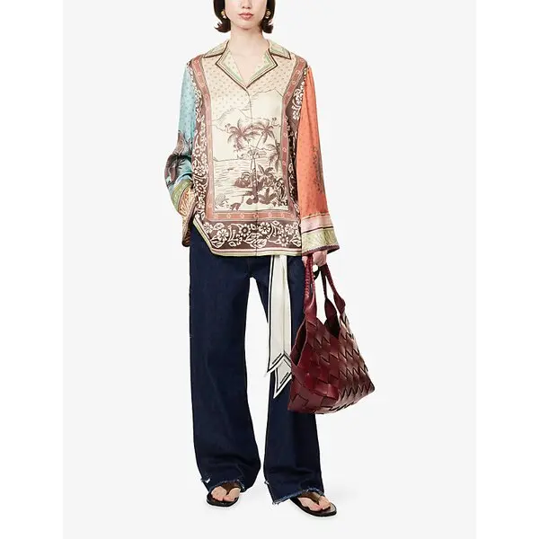 ALEMAIS Alberta Printed Silk Shirt