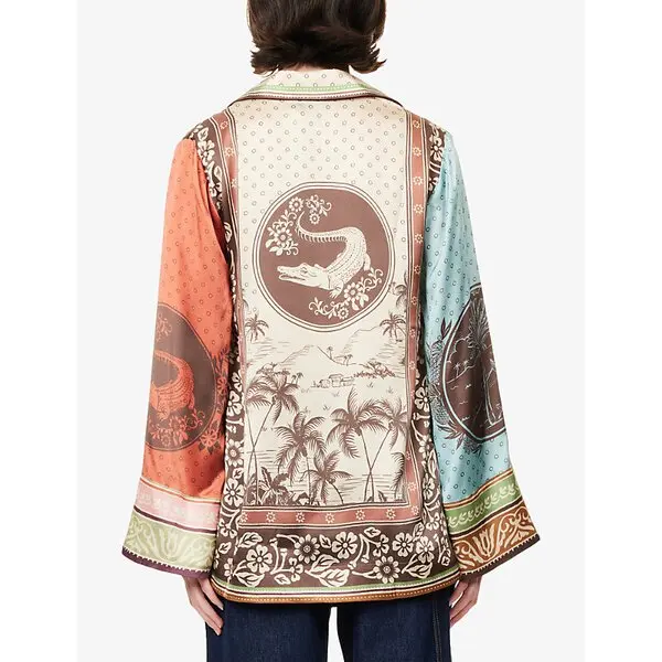 ALEMAIS Alberta Printed Silk Shirt