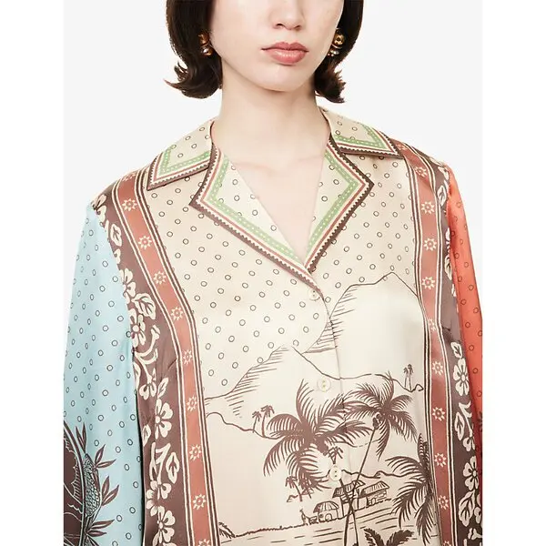 ALEMAIS Alberta Printed Silk Shirt
