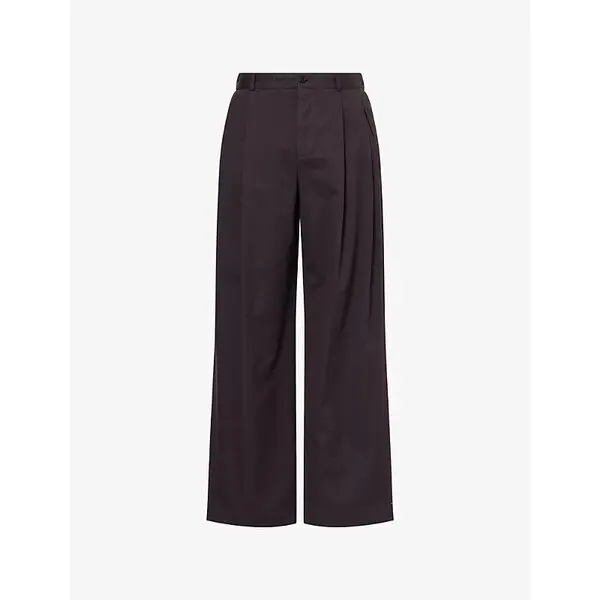 THE ROW Tibor Double-pleat Cotton-blend Trousers - Anthracite