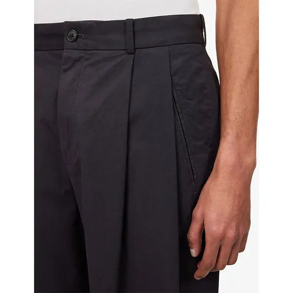 THE ROW Tibor Double-pleat Cotton-blend Trousers - Anthracite