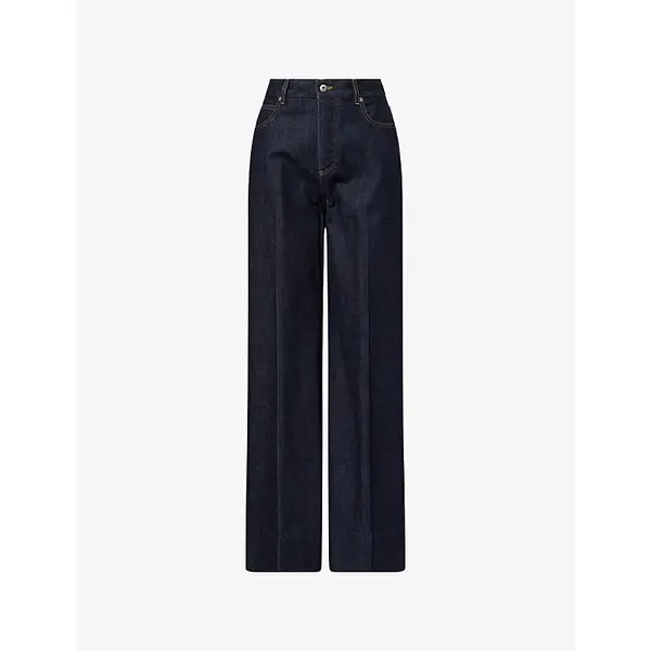 Bottega Veneta Pressed-pleat Wide-leg Denim Jeans