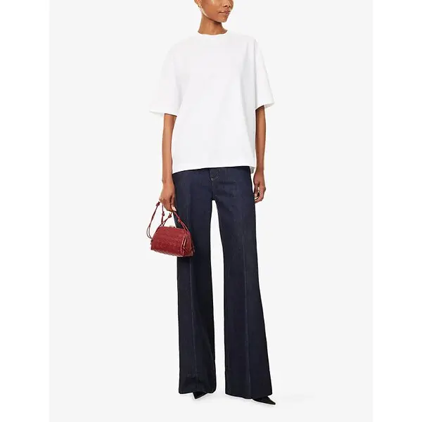 Bottega Veneta Pressed-pleat Wide-leg Denim Jeans
