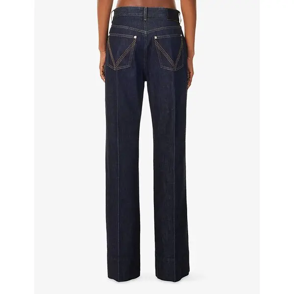 Bottega Veneta Pressed-pleat Wide-leg Denim Jeans