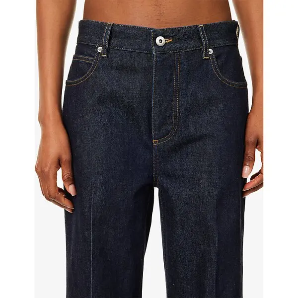 Bottega Veneta Pressed-pleat Wide-leg Denim Jeans